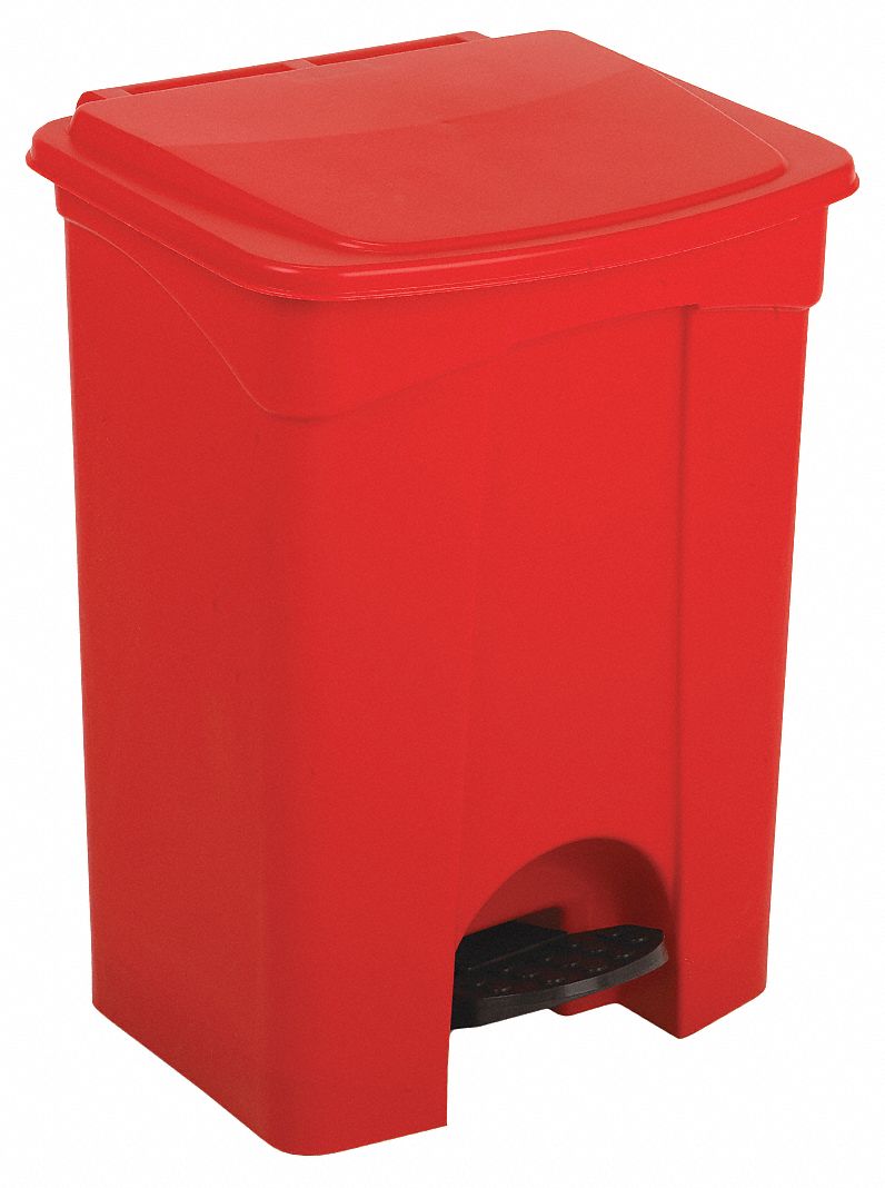 TOUGH GUY, Plastic, 18 gal Capacity, Step-On Trash Container - 6YLP4 ...