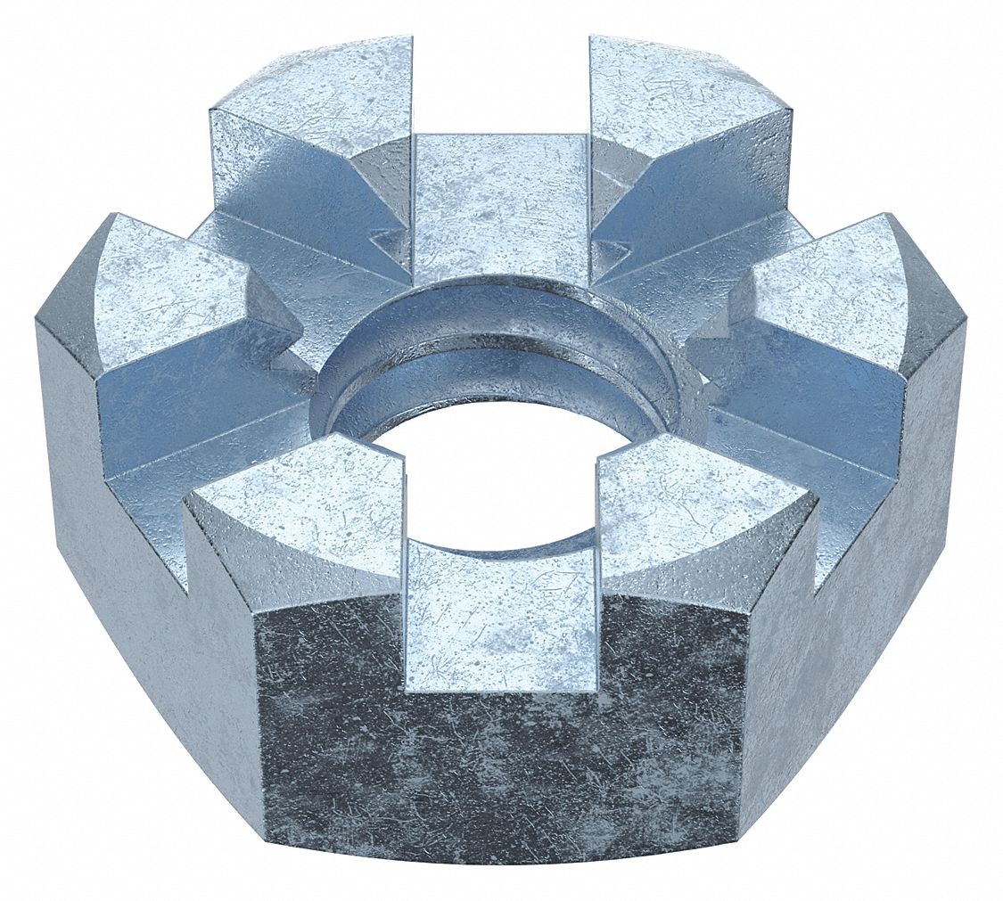 Slotted Castle, Std Hex, Castle Nut - 6YRG0|351014G - Grainger