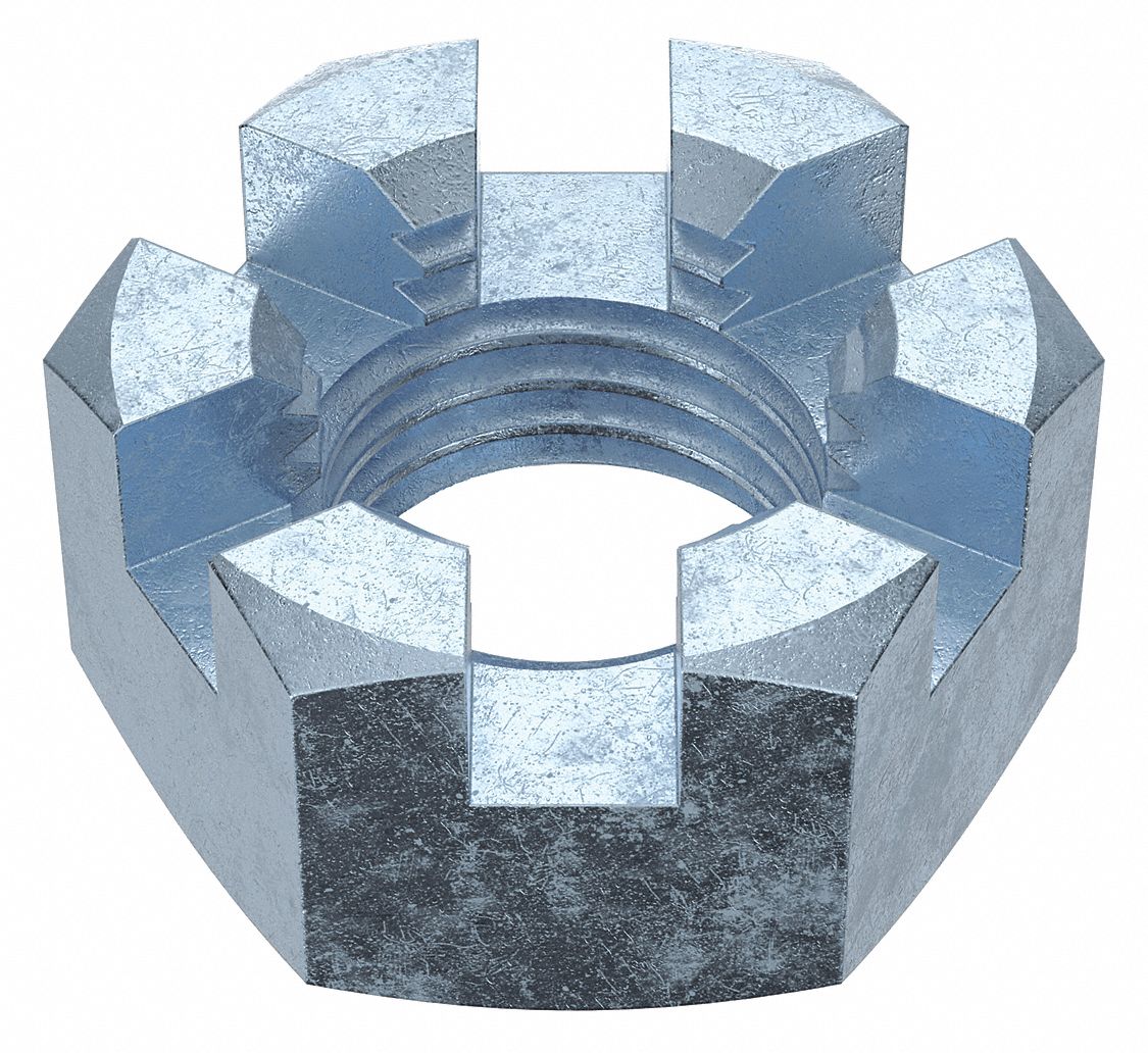 Slotted Castle, Std Hex, Castle Nut - 6YRH6|351084G - Grainger
