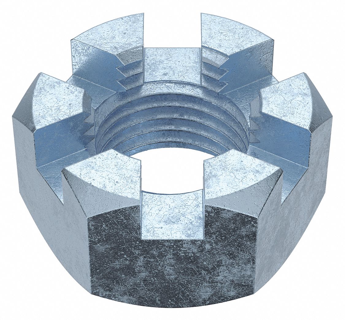 Slotted Castle, Std Hex, Castle Nut - 6YRH8|351164G - Grainger