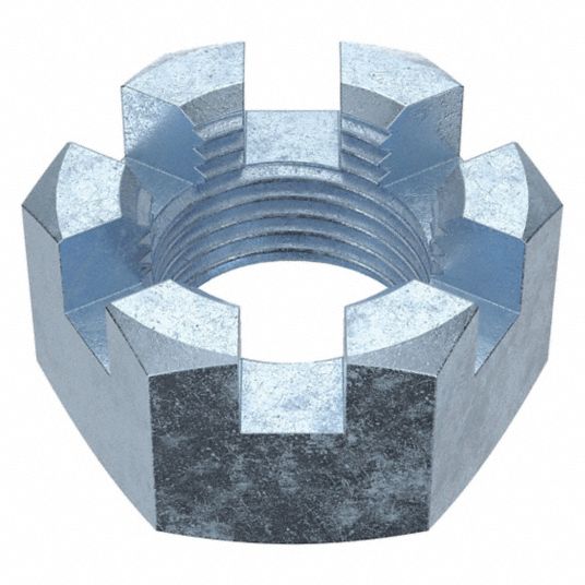 Slotted Castle, Std Hex, Castle Nut - 6YRJ0|351244G - Grainger