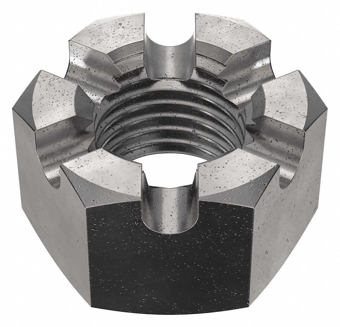 Slotted Castle, 1 1/2"-6 Thread Size, Castle Nut - 6YRK2|352458G - Grainger