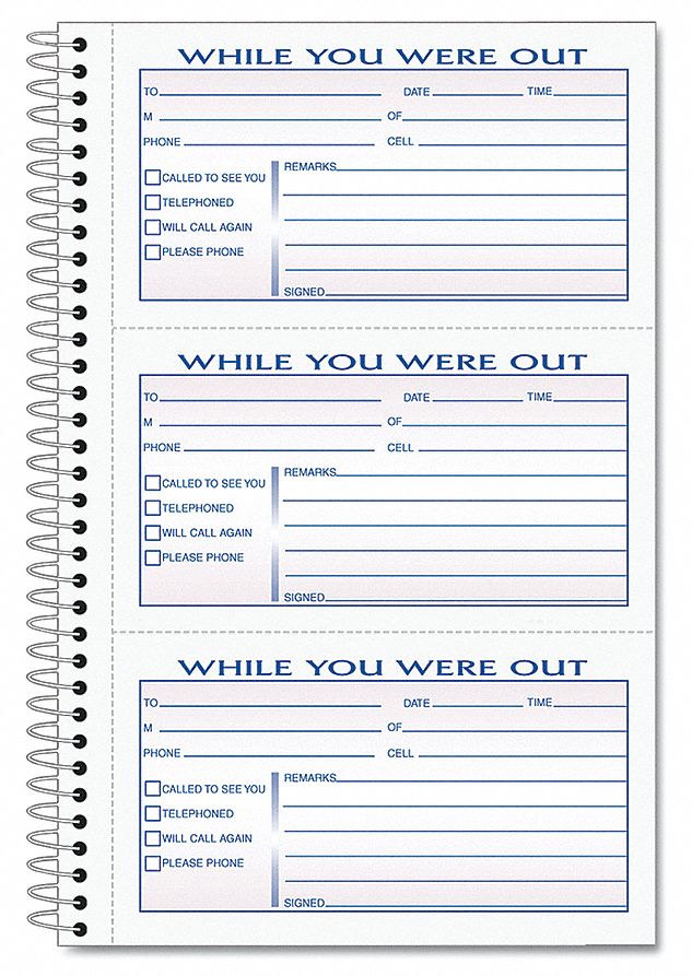 TOPS, 5 in Lg, 2 5/6 in Wd, Phone Message Book - 6YTU4|TOP4006 - Grainger