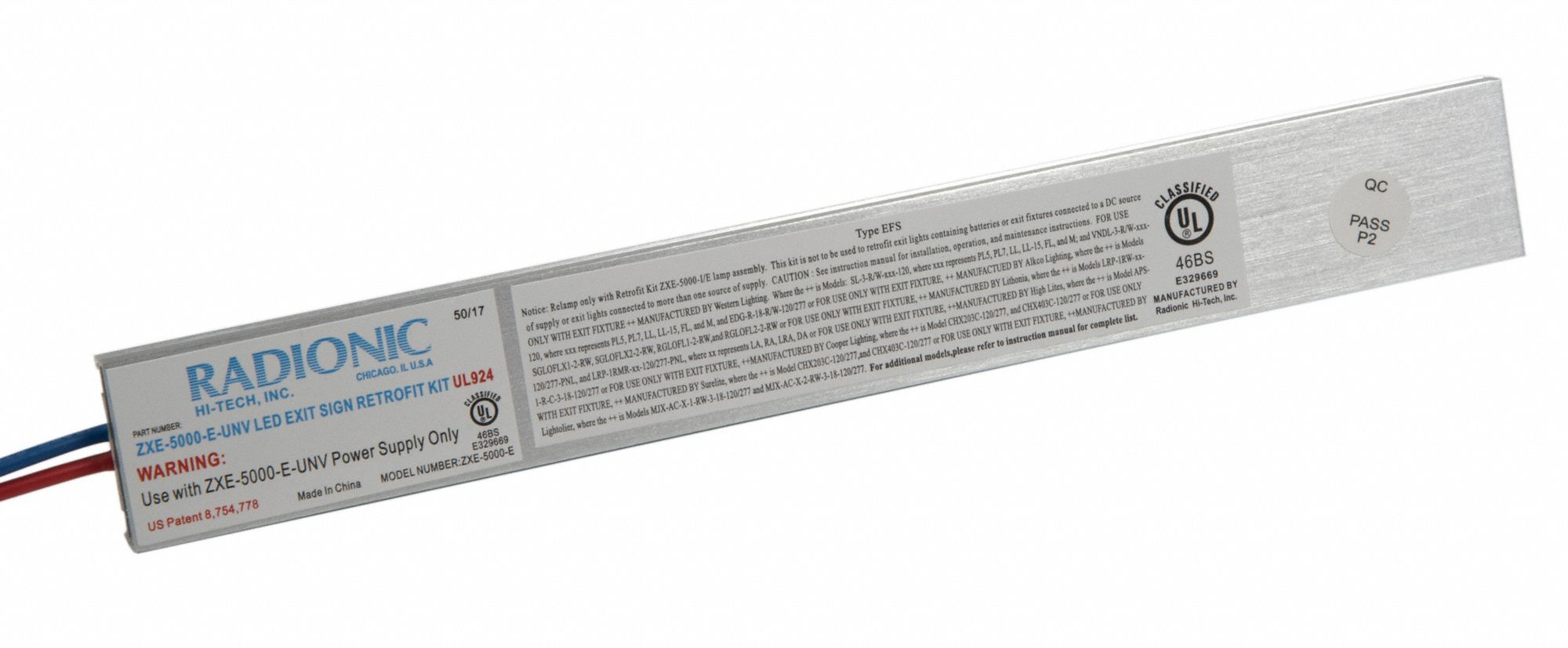 RADIONIC HI-TECH Exit Sign LED Retrofit Kit: White, Aluminum, Exit ...