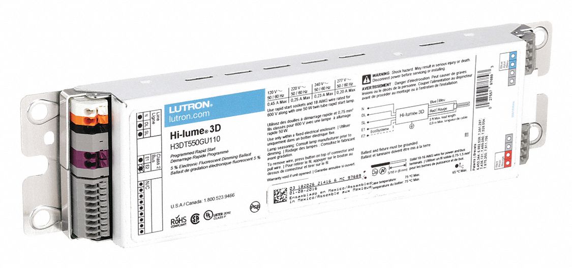 LUTRON, T5, 120 to 277V AC, Fluorescent Dimming Ballast - 6ZET2 ... LUTRON, T5, 120 to 277V AC, Fluorescent Dimming Ballast - 6ZET2 ...