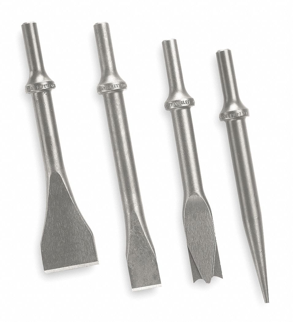 AJAX TOOL WORKS, 0.373 in Shank Size, Round, Chisel Set - 6ZF45|9026 ...
