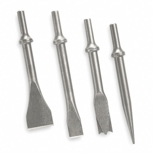 AJAX TOOL WORKS, 0.373 in Shank Size, Round, Chisel Set - 6ZF45|9026 ...