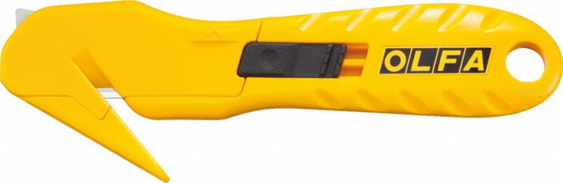 OLFA, 6 1/4 in Overall Lg, Straight Handle, Hook-Style Safety Cutter ...
