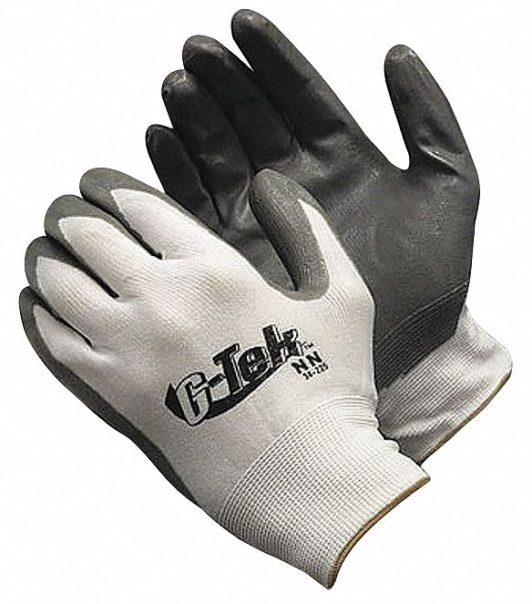 PIP Coated Gloves: XS ( 6 ), Smooth, Nitrile, Palm, Dipped, ANSI ...