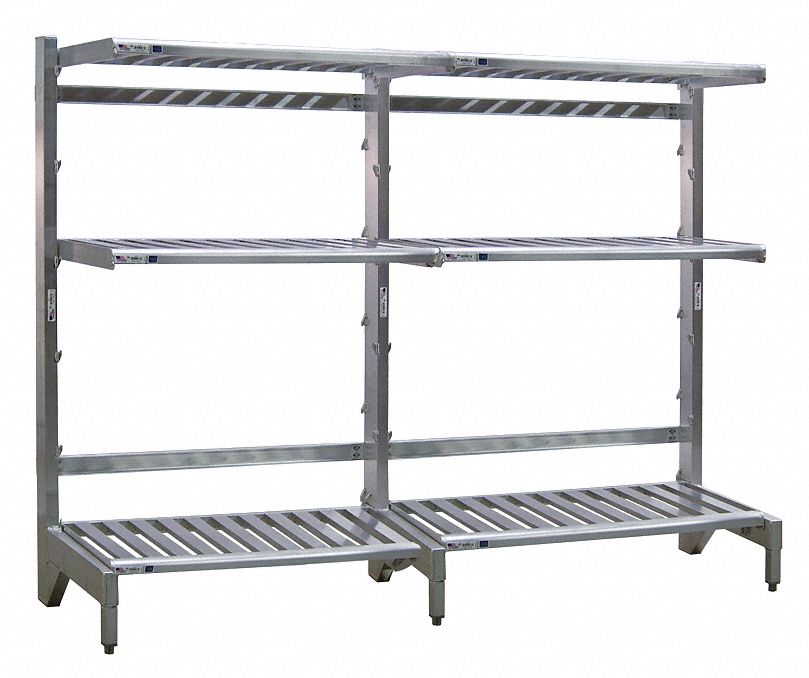 NEW AGE INDUSTRIAL, 120 in x 21 in x 72 in, 3 Shelves, Cantilever Rack ...