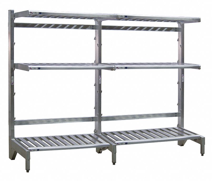 NEW AGE INDUSTRIAL, 96 in x 27 in x 72 in, 3 Shelves, Cantilever Rack ...