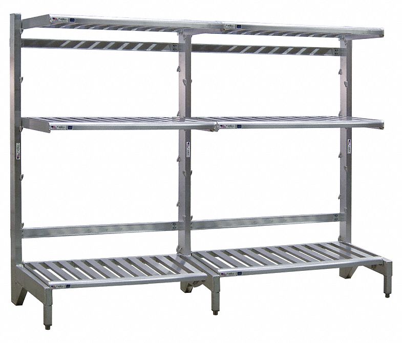 NEW AGE INDUSTRIAL, 120 in x 27 in x 72 in, 3 Shelves, Cantilever Rack ...