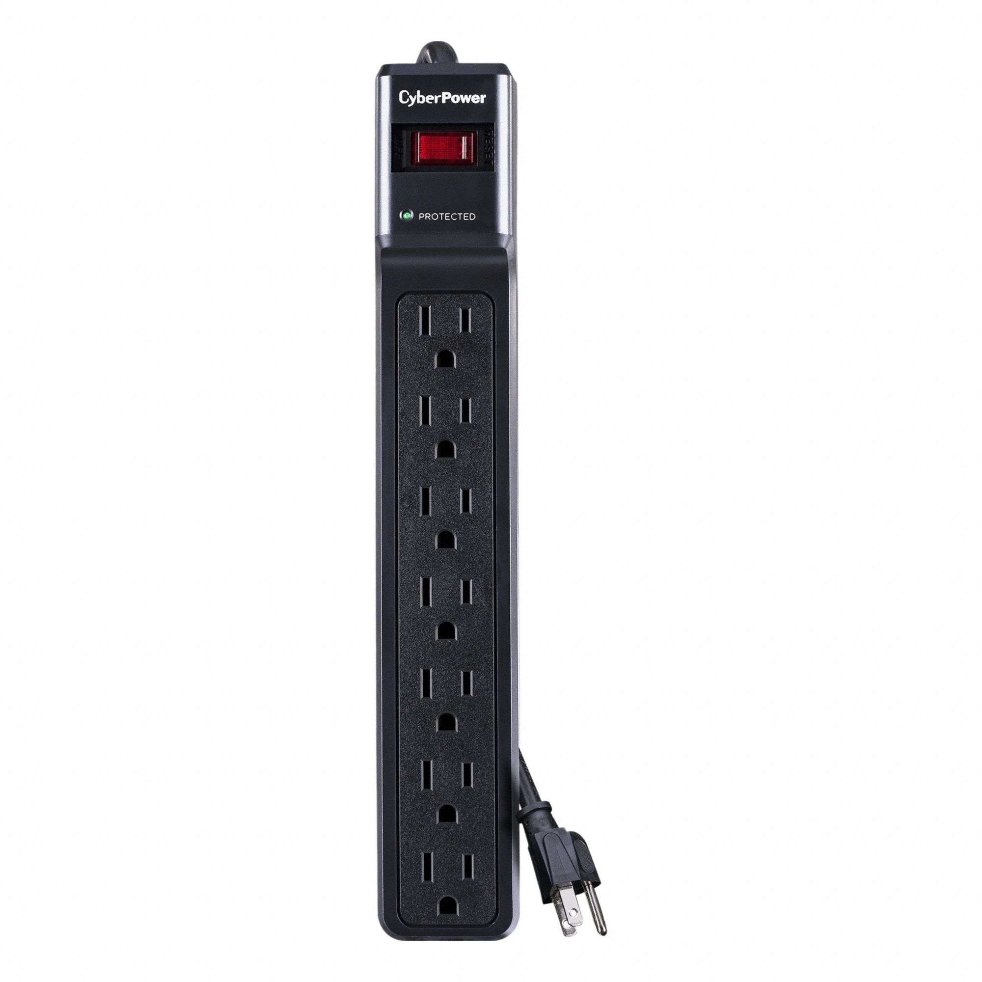 CYBER POWER, 7 Outlets, NEMA 5-15R, Surge Protector Outlet Strip ...