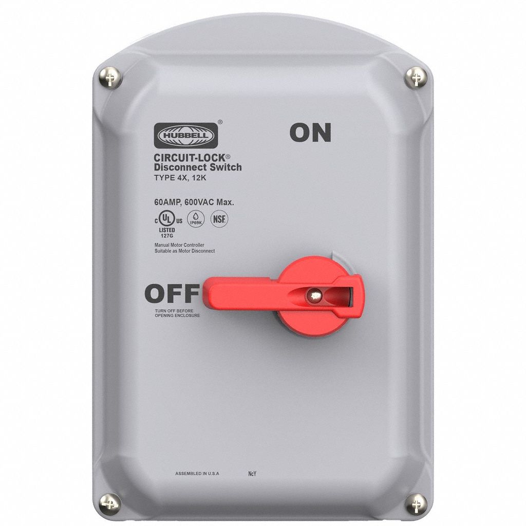 HUBBELL WIRING DEVICE-KELLEMS, 600V AC, Disconnect Switch, Replacement ...