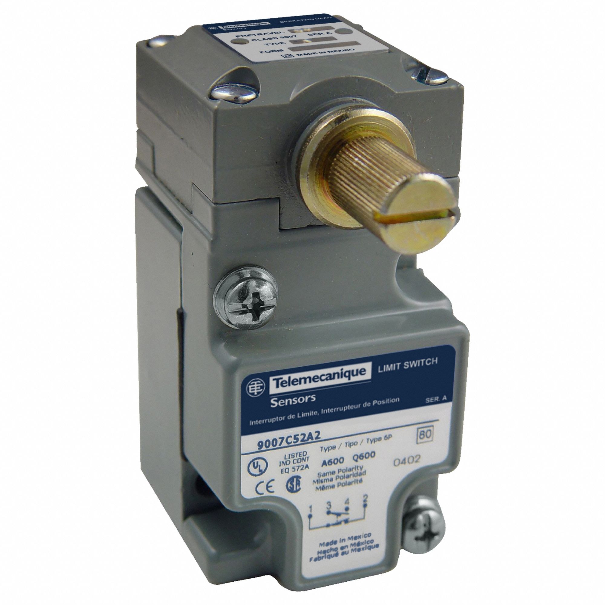 TELEMECANIQUE SENSORS, Metallic, Plug-In, Plug-In Limit Switch - 2EF80 ...