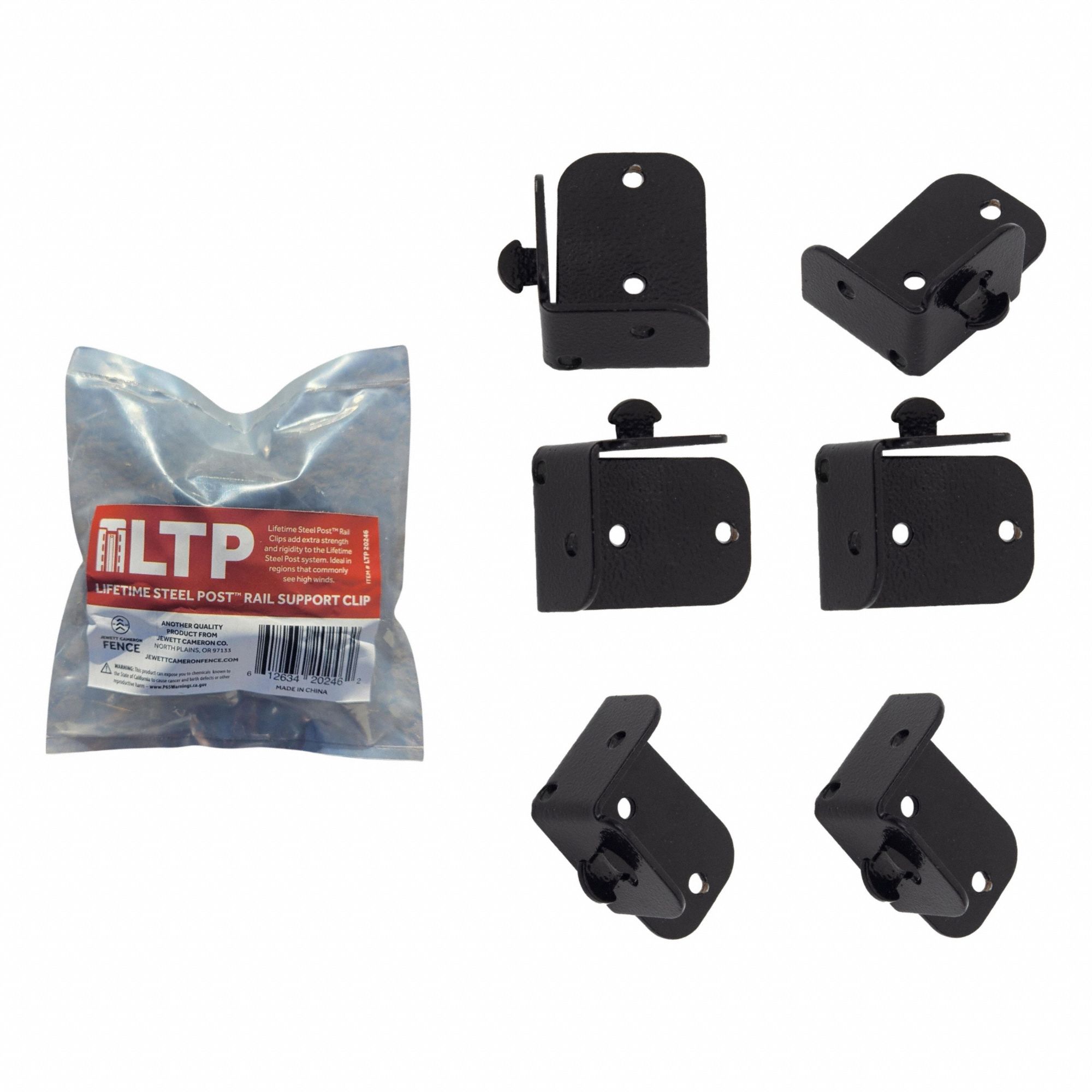 Steel, Black, Post Support Clips - 835M39|LTP 20246 - Grainger