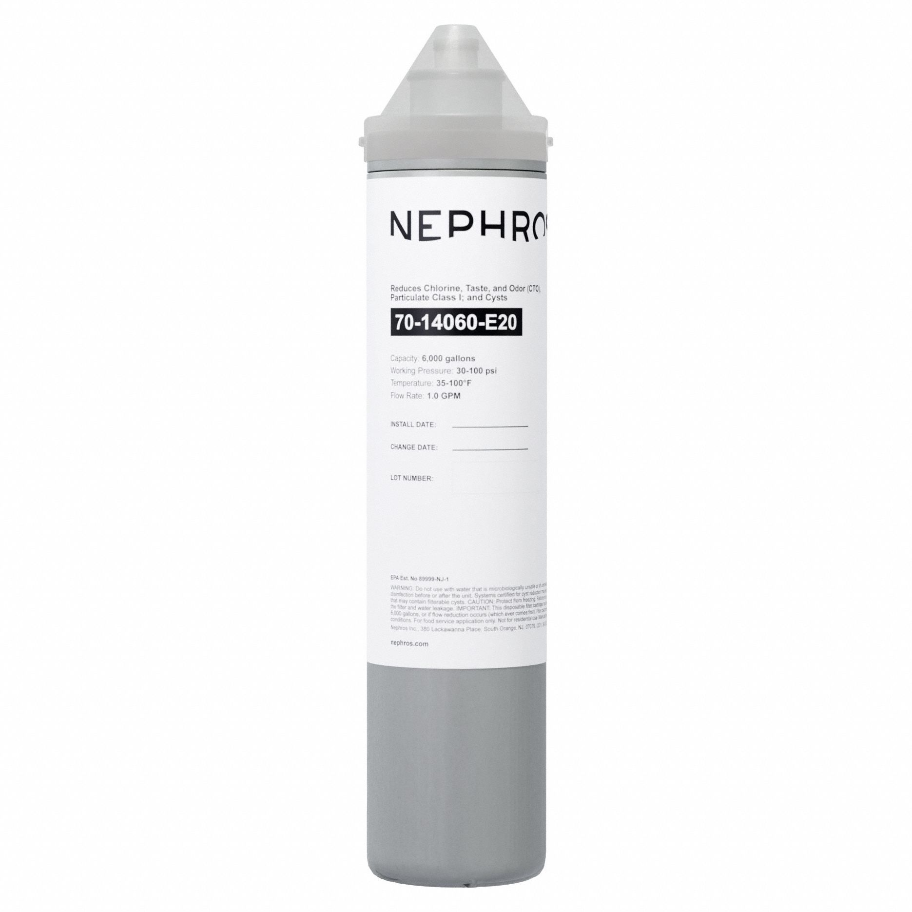 NEPHROS, 1 micron, 1 gpm, Commercial Water Filter - 807YW2|70-14060-E20 ...