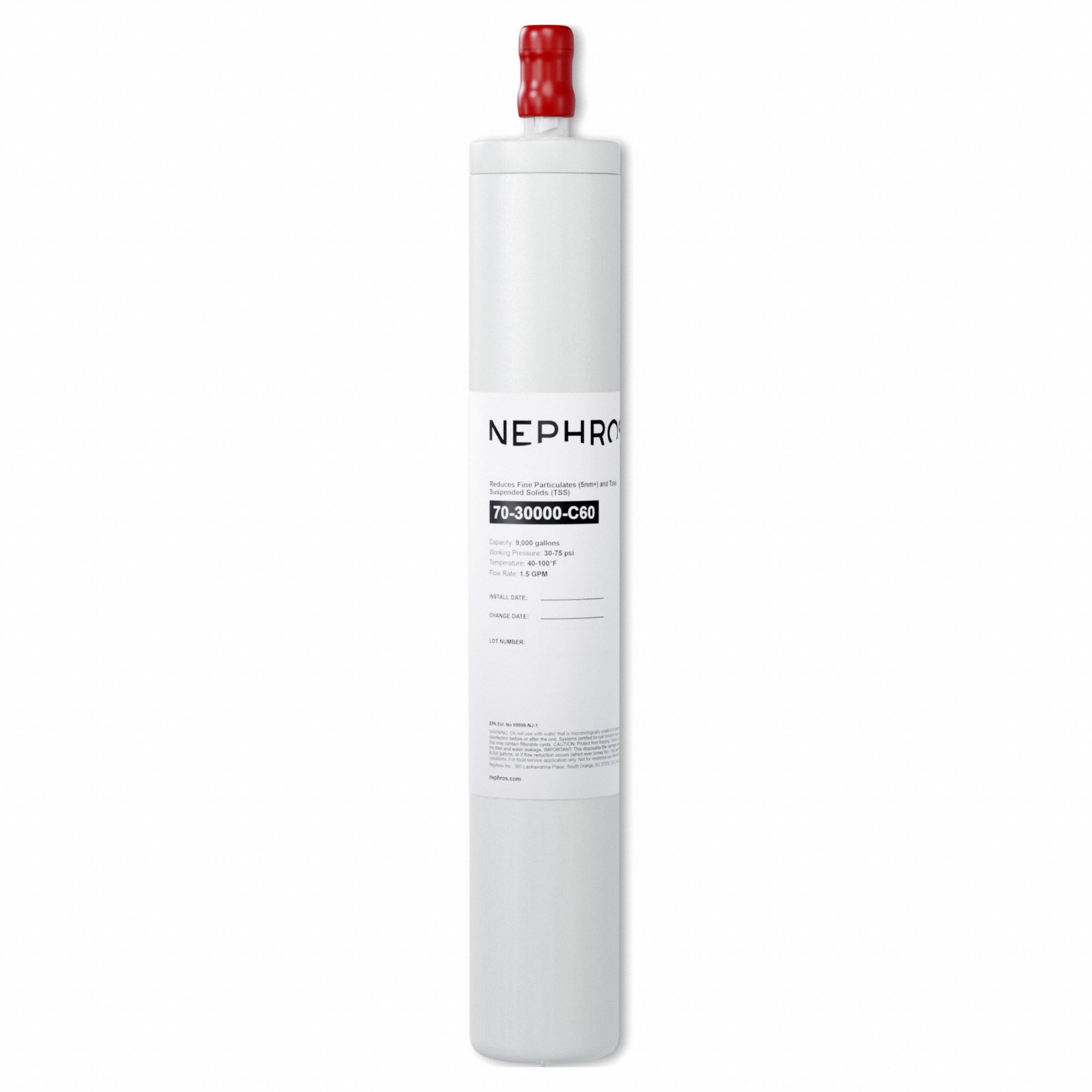 NEPHROS, 0.005 micron, 1.5 gpm, Commercial Water Filter - 807YW1|70 ...