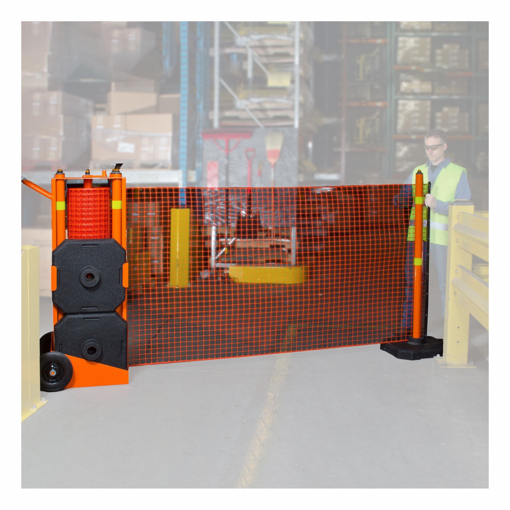 Orange, 48 in Overall Ht, Safety Fence - 825AF4|70-6034 - Grainger