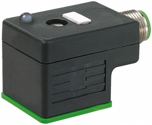 Solenoid Coil Connector, 24V AC/DC, M12 - Grainger