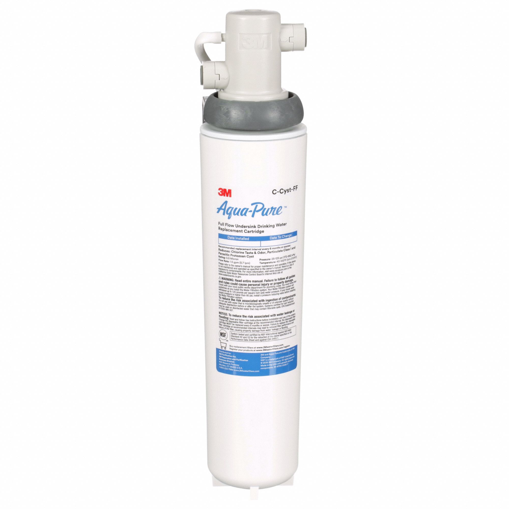 3M AQUA-PURE, 0.5 micron Micron Rating, 2,000 gal Service Life ...