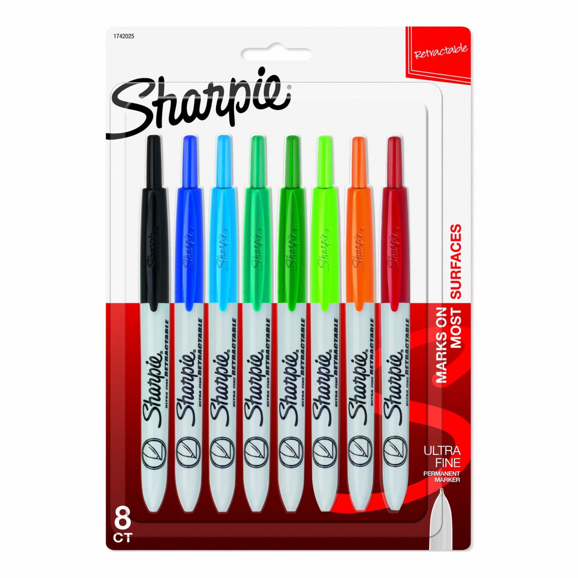 SHARPIE, Assorted, Aqua/Black/Blue/Green/Lime/Red/Tangerine/Turquoise ...