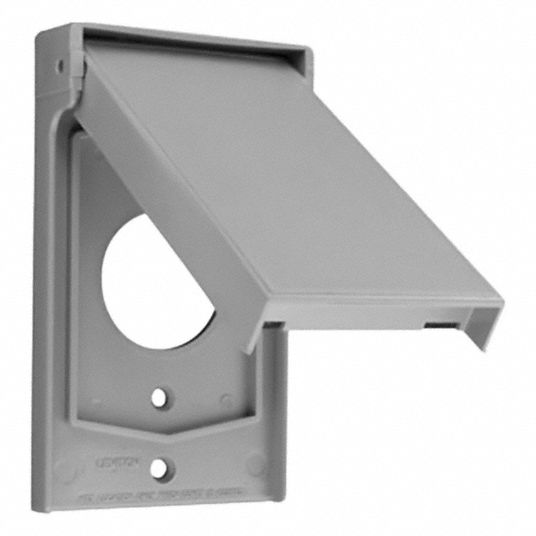 LEVITON, Thermoplastic Nylon, 1.406" Hole/Single Receptacle, Wall Plate ...