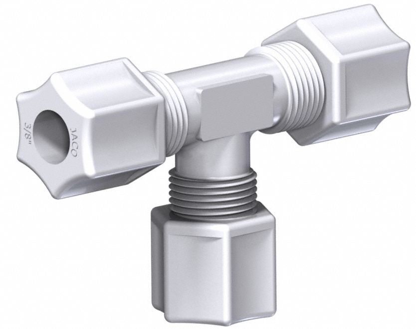 JACO, 1/2 in OD x 1/2 in OD x 1/2 in OD Size, Nylon, Union Tee - 600HE4 ...