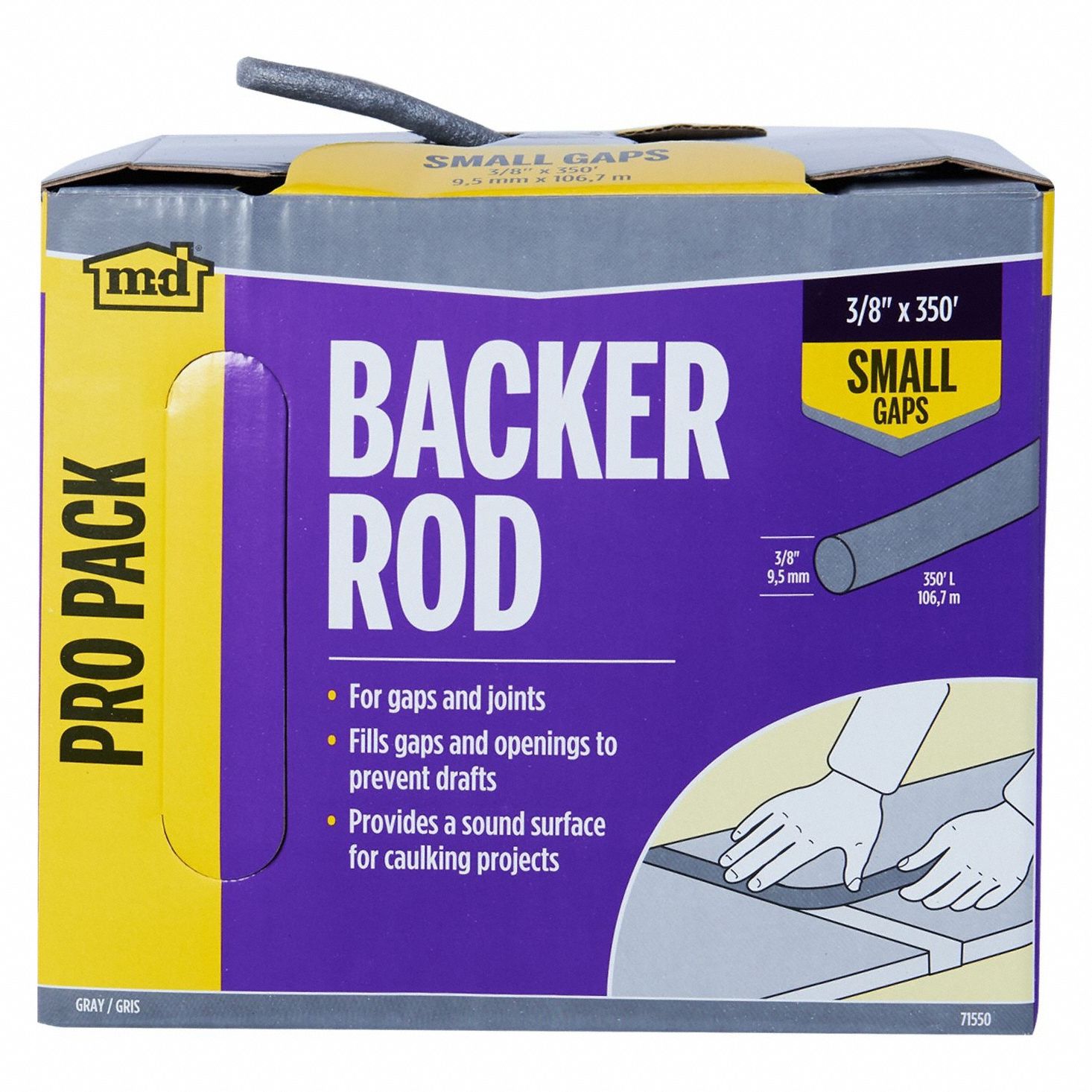 M-D BUILDING PRODUCTS, Std, Foam, Caulk Backer Rod - 809ZU4|809ZU4 ...
