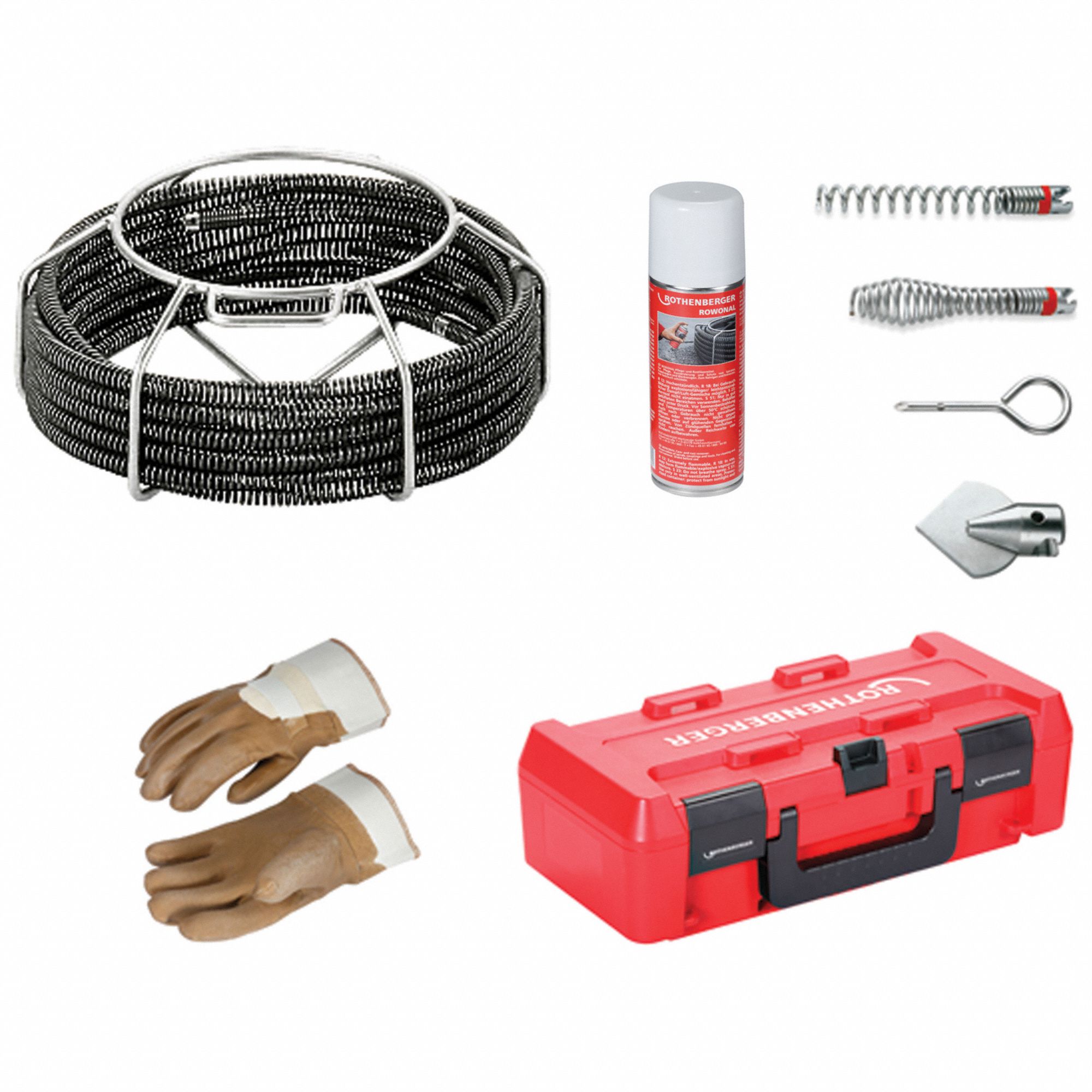 ROTHENBERGER, 2 Augers, 1 Cutters, Drain Cleaning Set - 60PZ67|72945X ...