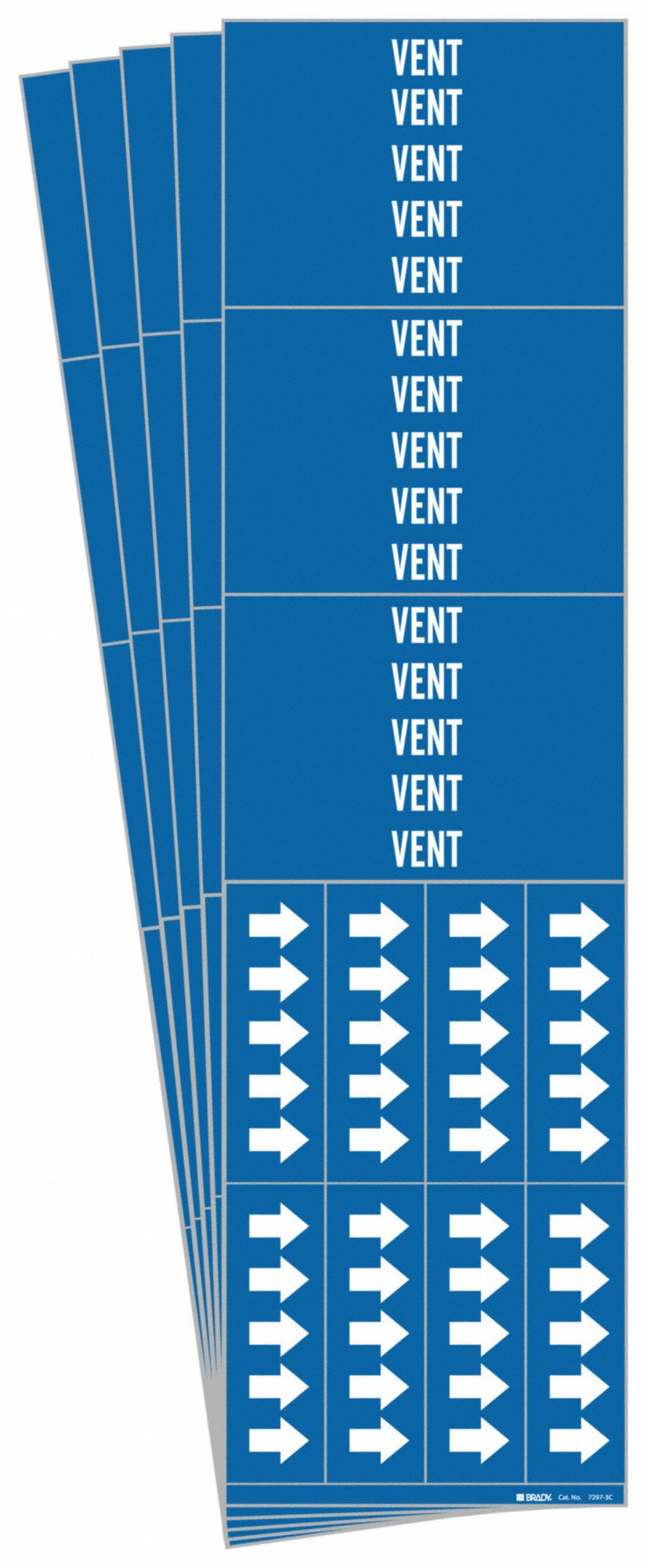 Vent, Blue, Pipe Marker - 783H47|7297-3C-PK - Grainger