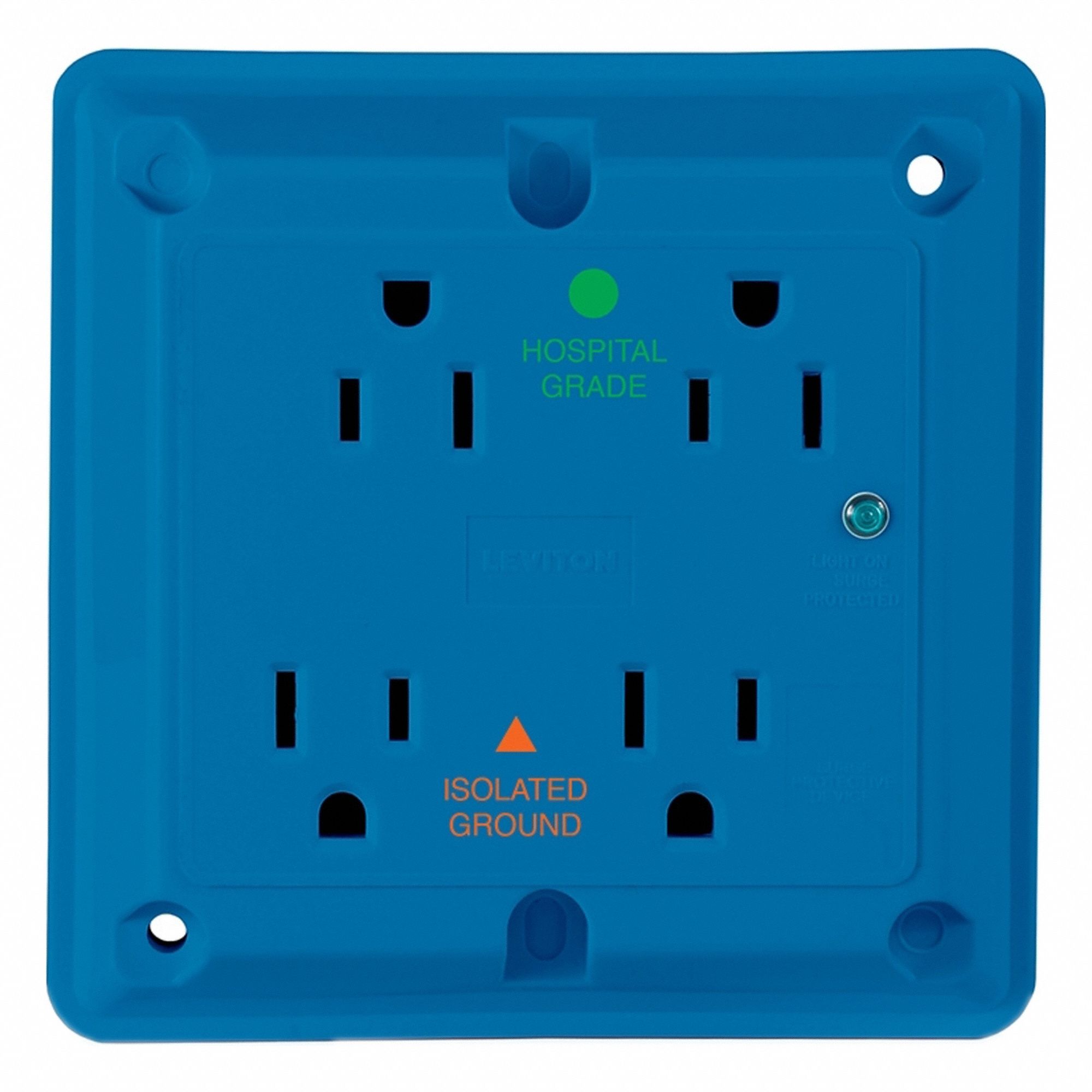 Surge IG Quad Receptacle HG 15A Blue - Grainger