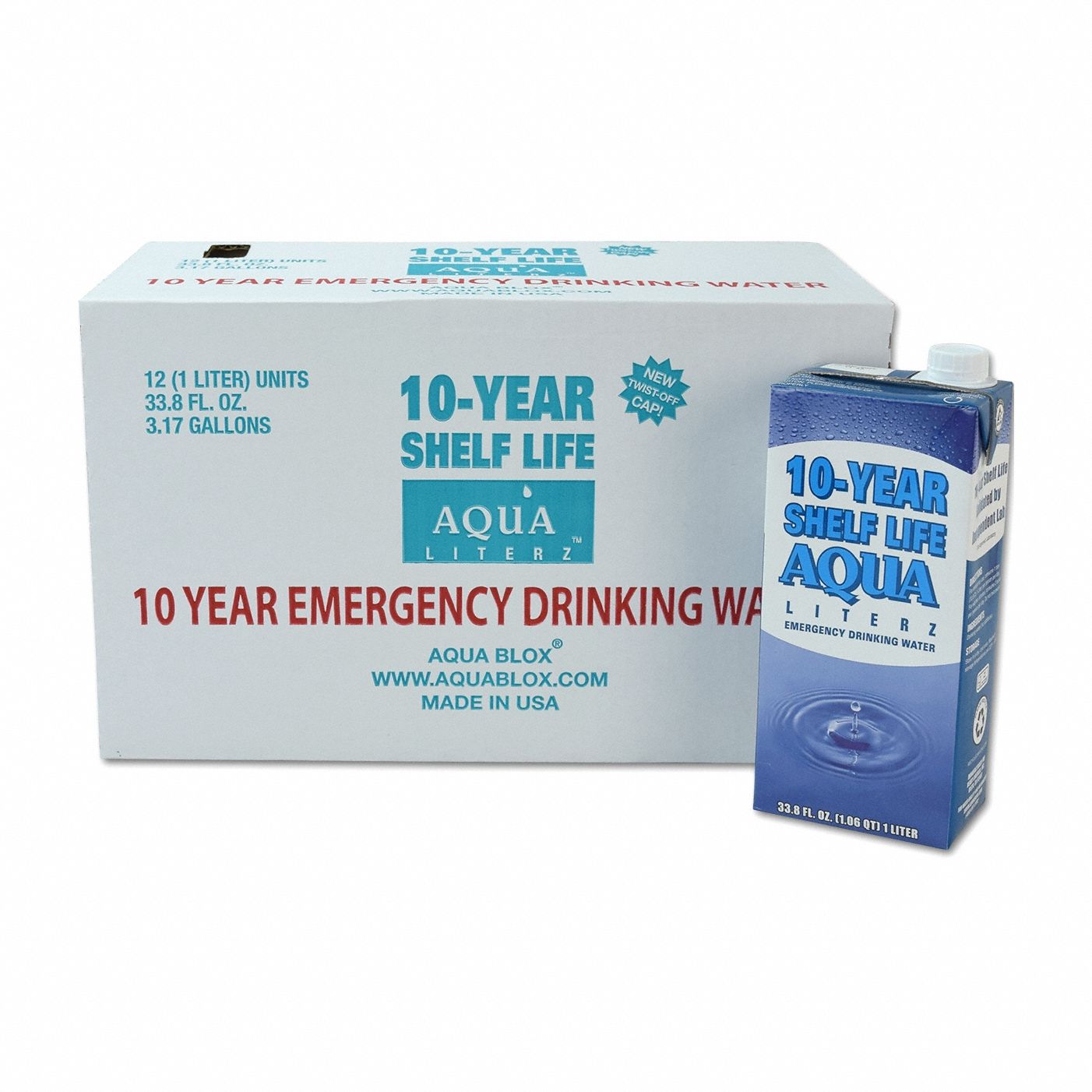 READY AMERICA, 34 fl oz Size, 10 yr Shelf Life, Emergency Drinking Water Rations - 827C71|73114 ...