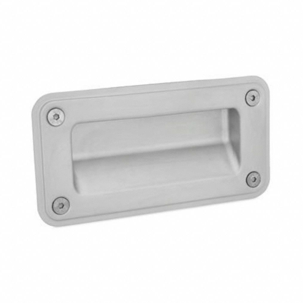 JW WINCO, Unthreaded Holes, Stainless Steel, Recessed Pull Handle ...
