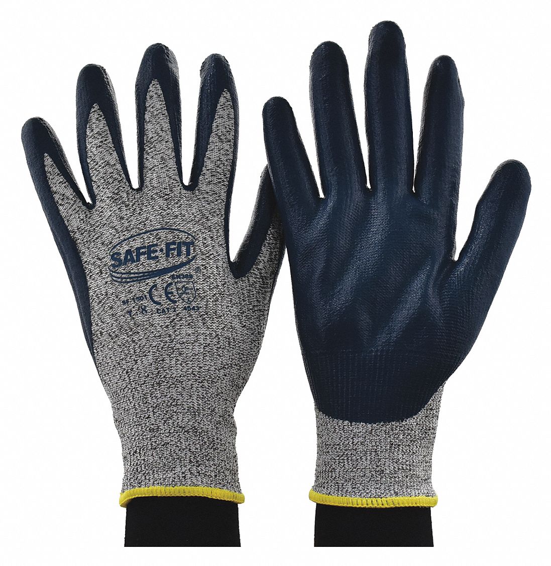 Safe Fit Guantes Resistentes A Cortes Nitrilo Talla 6 Azul Gris