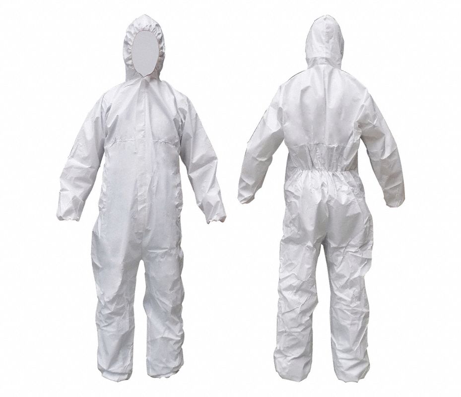SAFE FIT Overol Desechable Película Microporosa, Polipropileno Blanco - 735L15 | SF COV63 T-XL ...