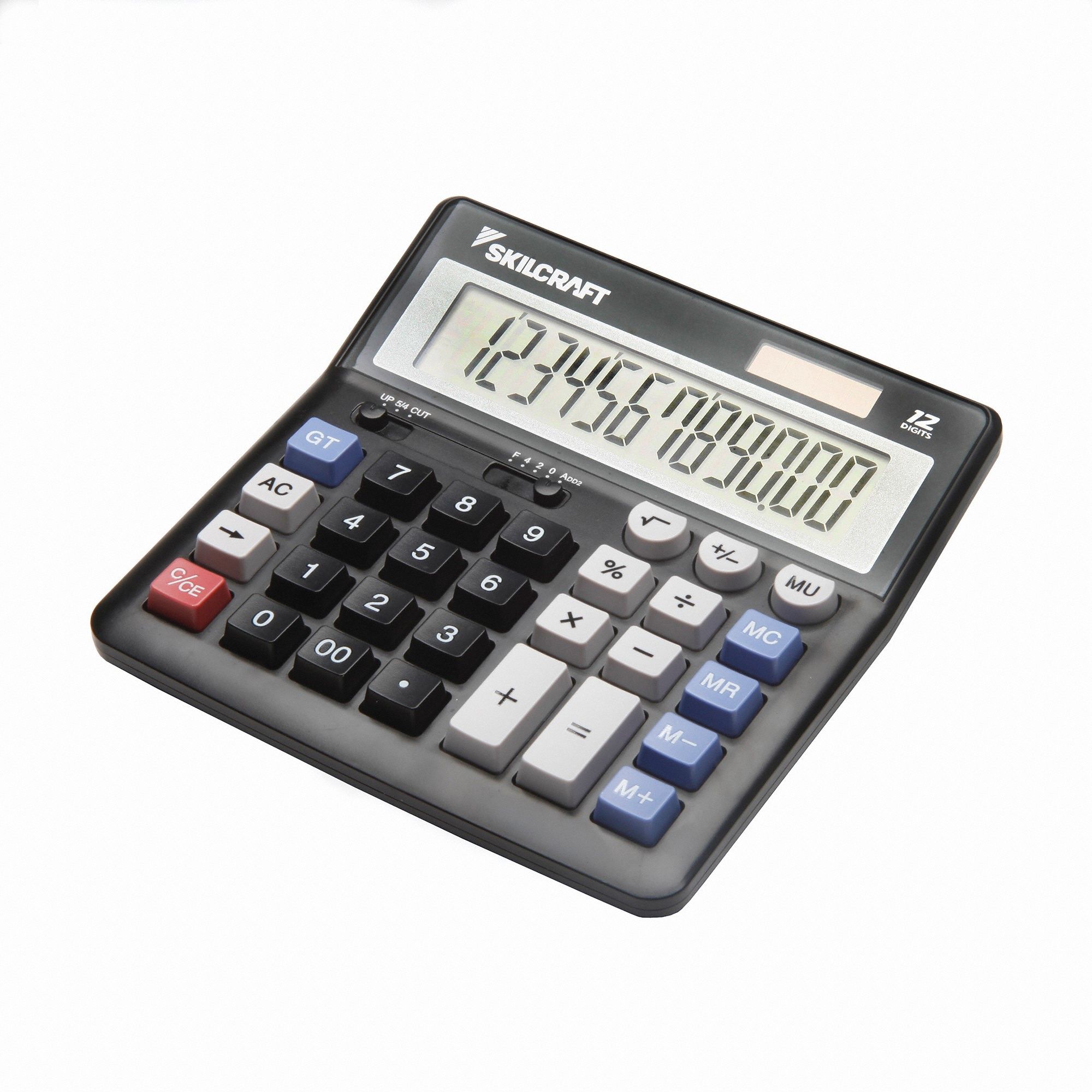 SKILCRAFT, LCD, 12 Digits Displayed, Desktop Calculator - 899N09 ...
