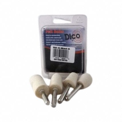 DICO, 1/4 in Shank Dia, 4 Pieces, Piece Medium felt Bob kit with 1/Ma ...