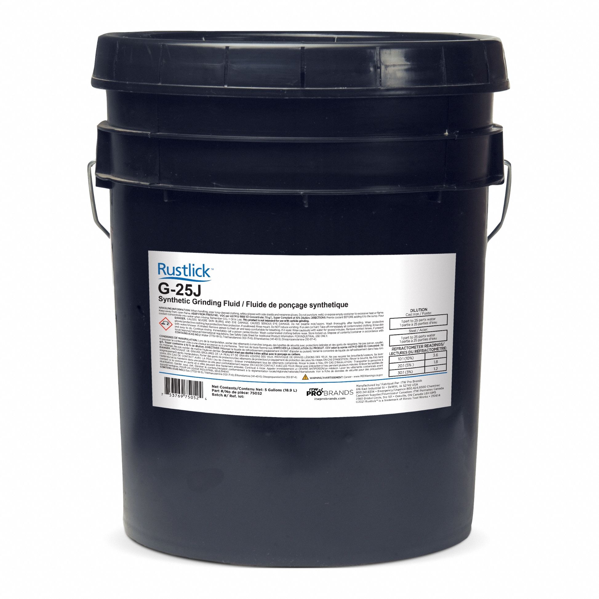 RUSTLICK, G-25J, 5 gal, Grinding Fluid - 1C877|75052 - Grainger