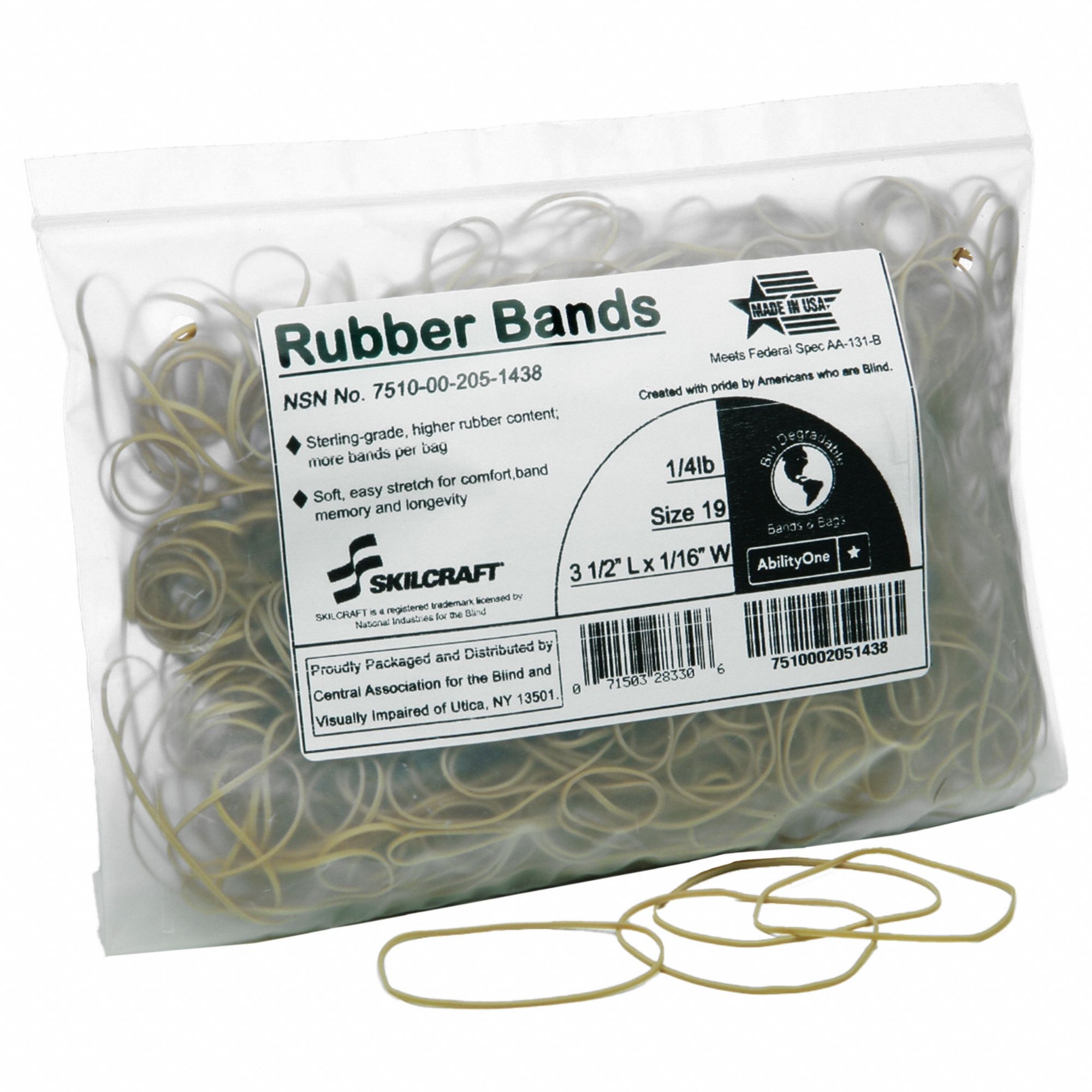 SKILCRAFT, Rubber, 19 Classification Size, Rubber Band - 803TD2|7510-00 ...