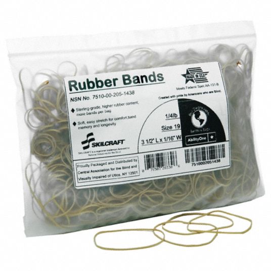 SKILCRAFT, Rubber, 19 Classification Size, Rubber Band - 803TD2|7510-00 ...