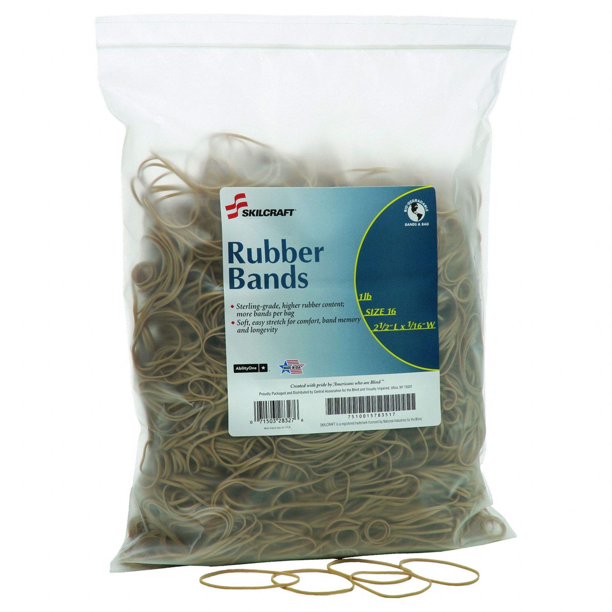 SKILCRAFT, Rubber, 16 Classification Size, Rubber Band - 803TD0|7510-01 ...