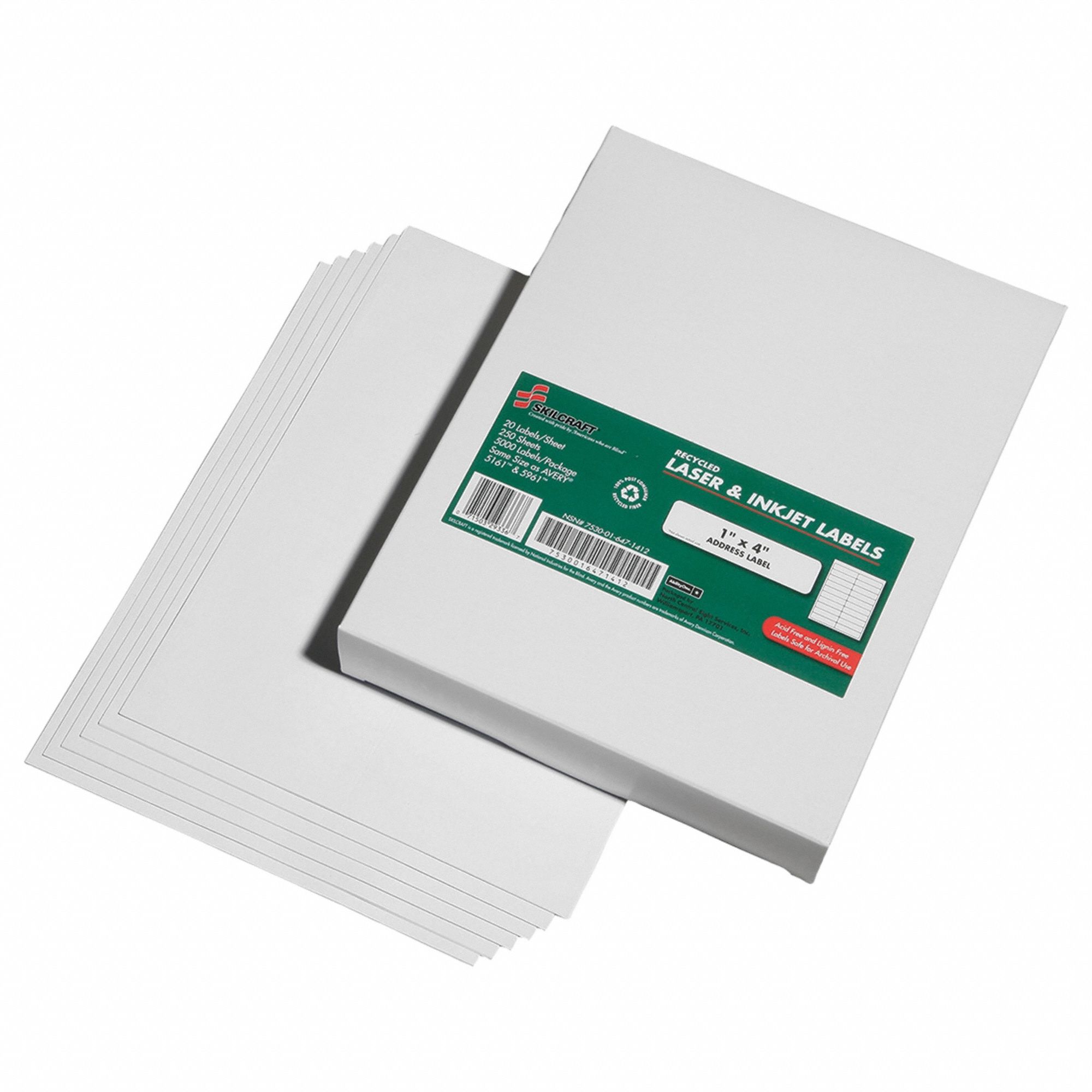 SKILCRAFT, 5961, White, Address Label - 803T73|7530-01-647-1412 - Grainger