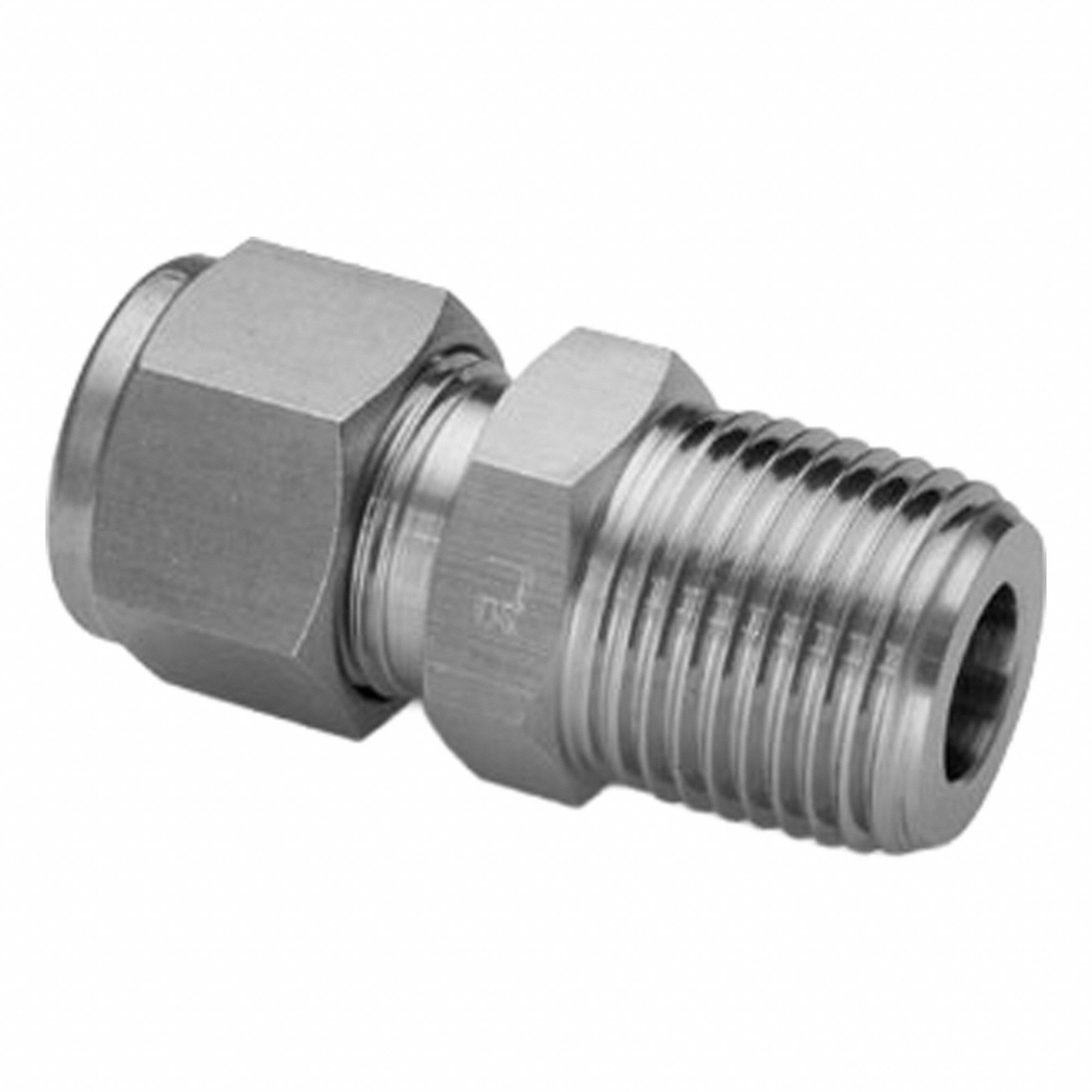 HAM-LET, 1/2 in OD 1/8 in Pipe Fitting Size, Tube x MNPT, Compression ...