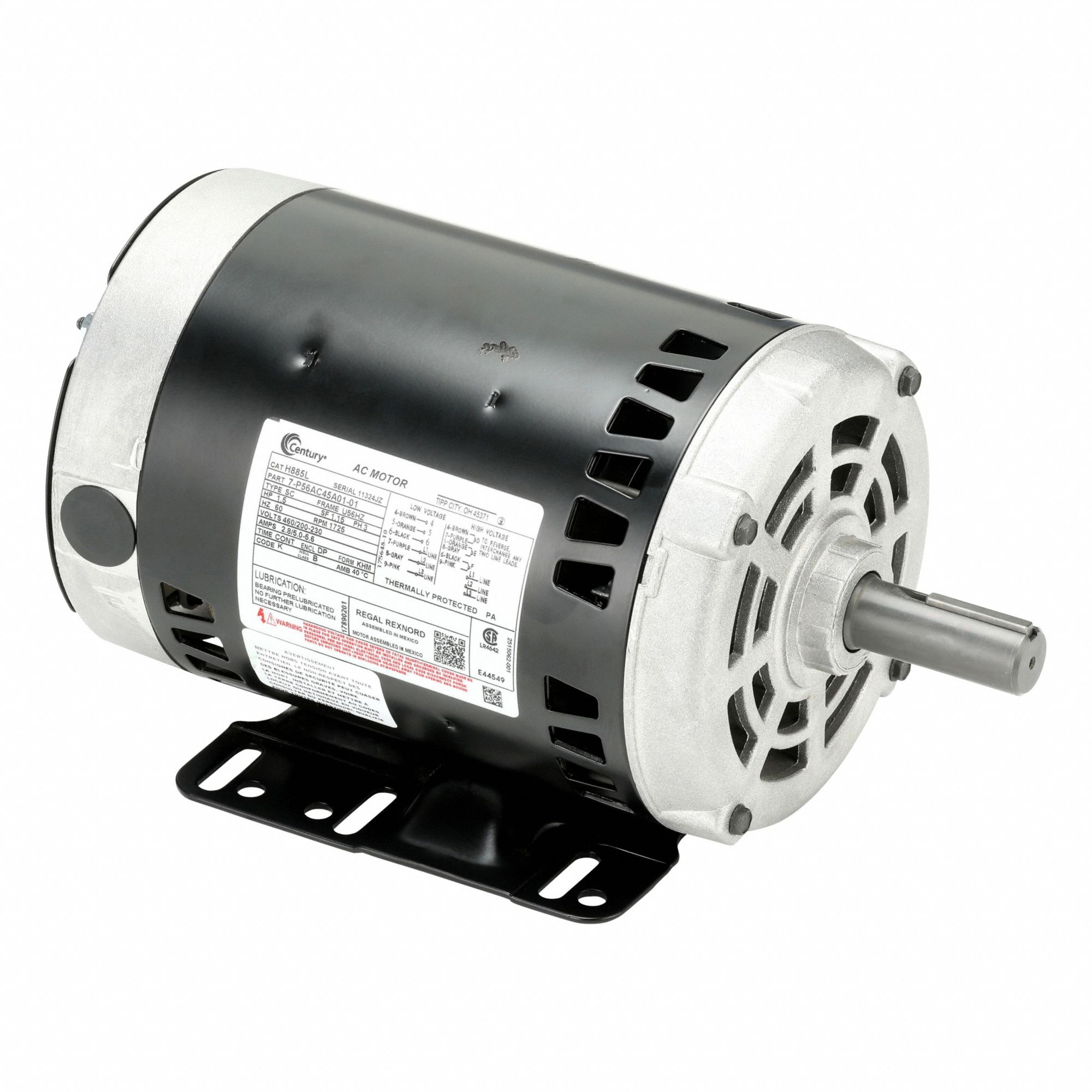 CENTURY, Open Drip Proof, Rigid Base Mount, Three Phase ODP Motors ...