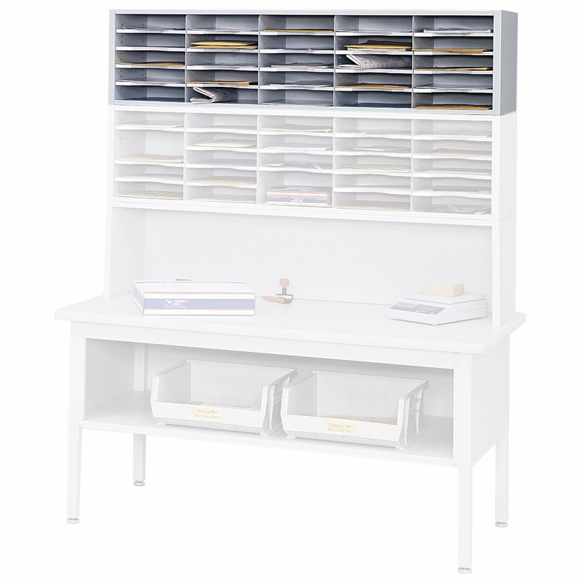 SAFCO, Gray, 20 Compartments, Literature and Mail Organizer - 181KX8 ...