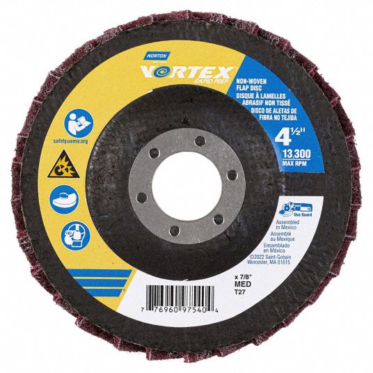 NORTON, Type 27, 4-1/2" x 7/8", Flap Disc - 804HX7|77696097540 - Grainger