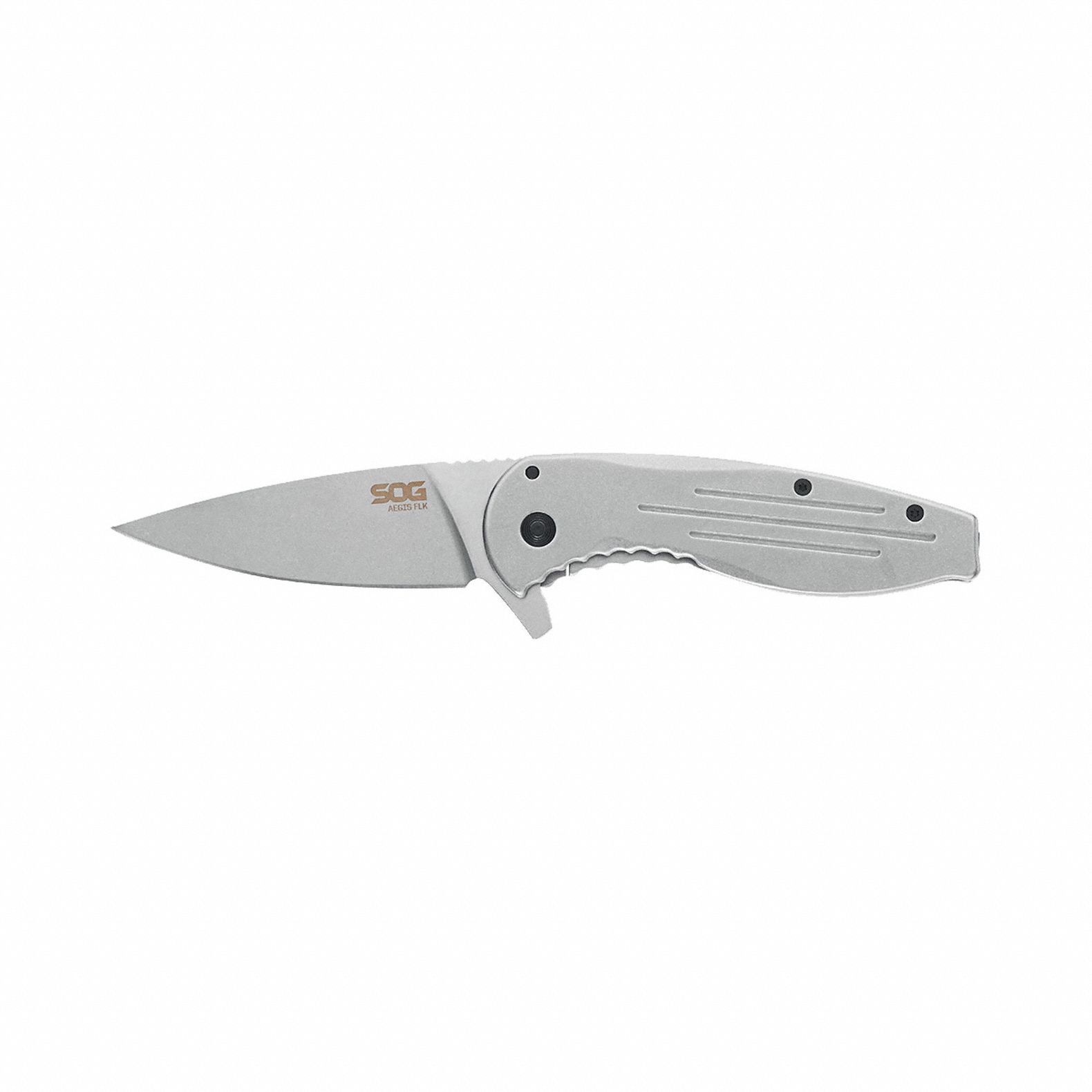 SOG, 3 1/2 in Blade Lg, 4 1/2 in Closed Lg, Folding Utility Knife ...
