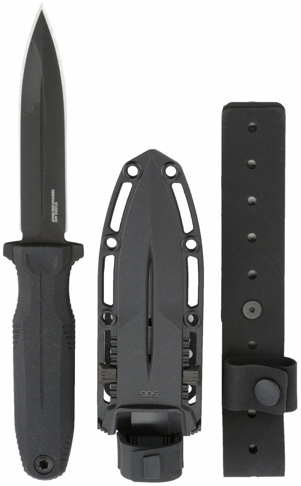 SOG, Straight, 10 in Overall Lg, Fixed Blade Knife - 780TC6|17-61-01-57 ...