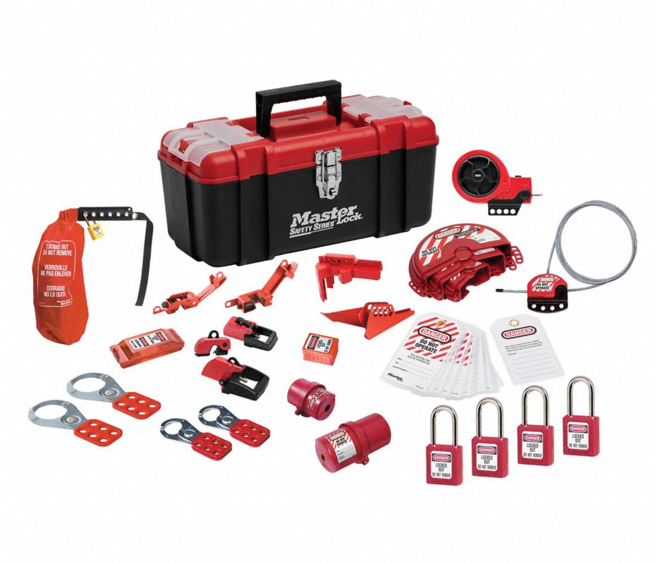 MASTER LOCK Bolsa Personal para Bloqueos de Seguridad, Válvula/Eléctrico Rojo para Bloqueo de ...